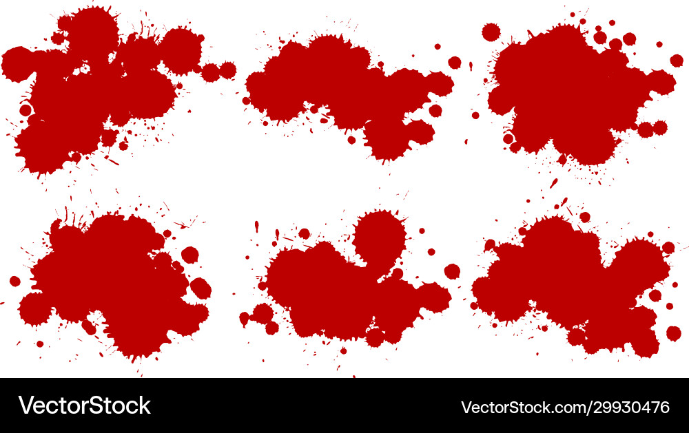 Watercolor splash in set red on white Royalty Free Vector