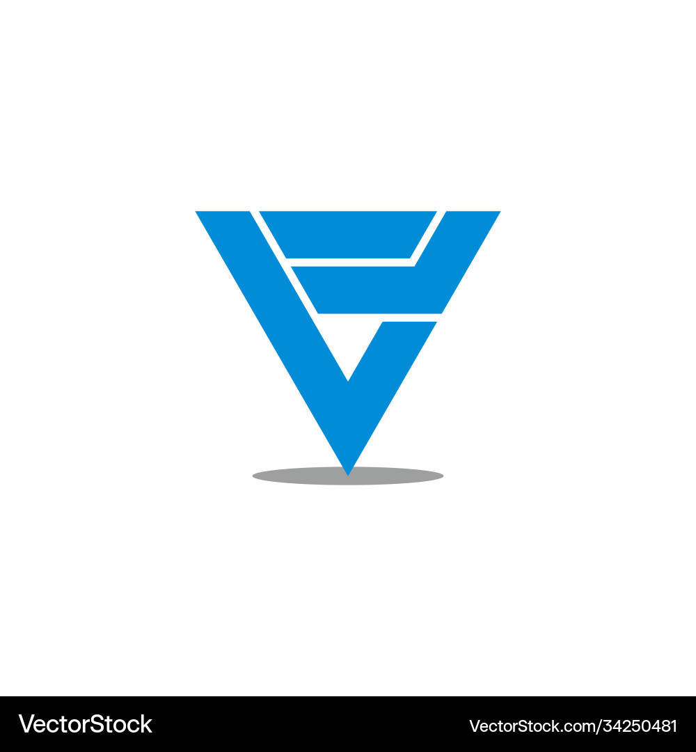 Abstract stripes letter v triangle geometric line Vector Image