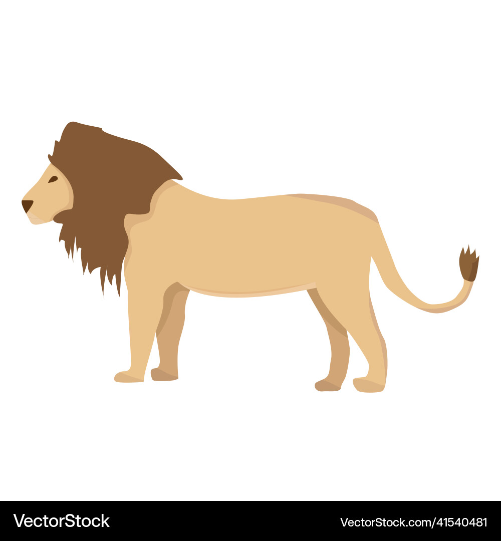 African lion in flat style isolated on white Vector Image