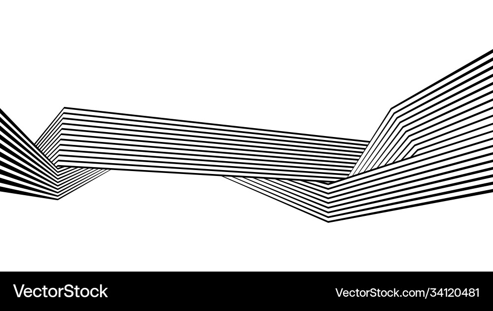 Black and white stripe line abstract graphic Vector Image