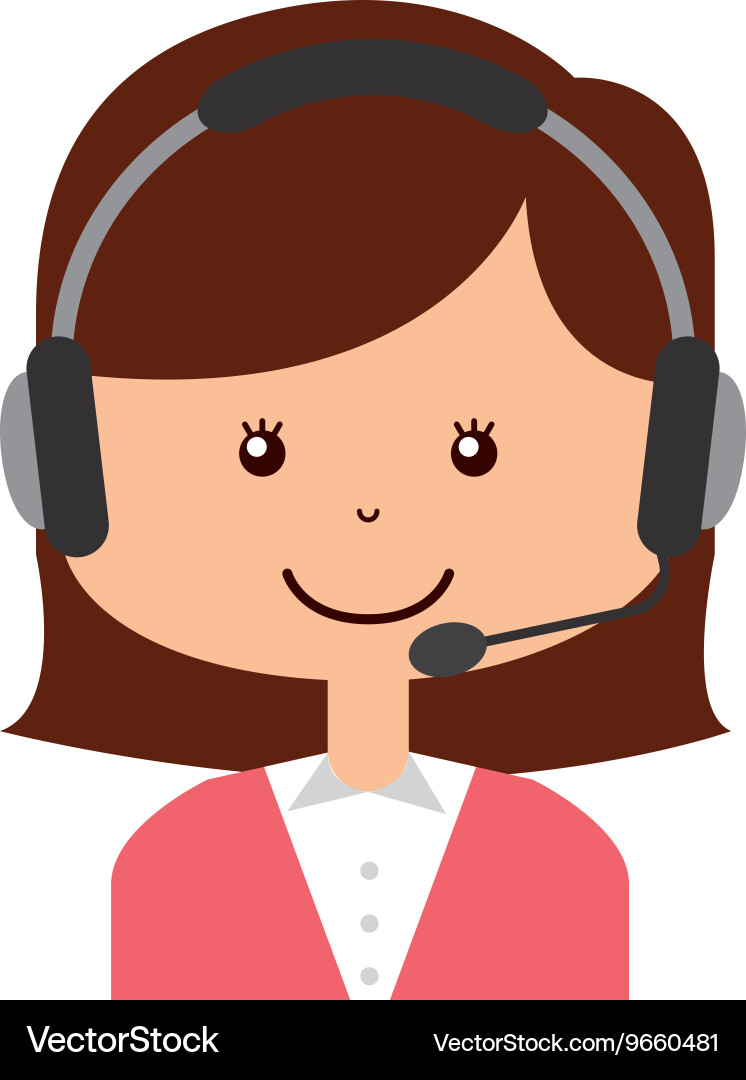 Call center employee isolated icon design Vector Image