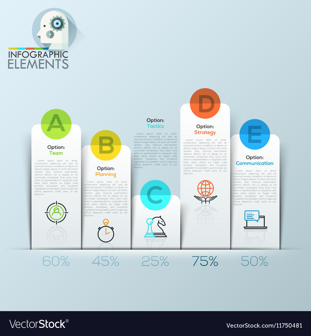 Example business flat design graph Royalty Free Vector Image