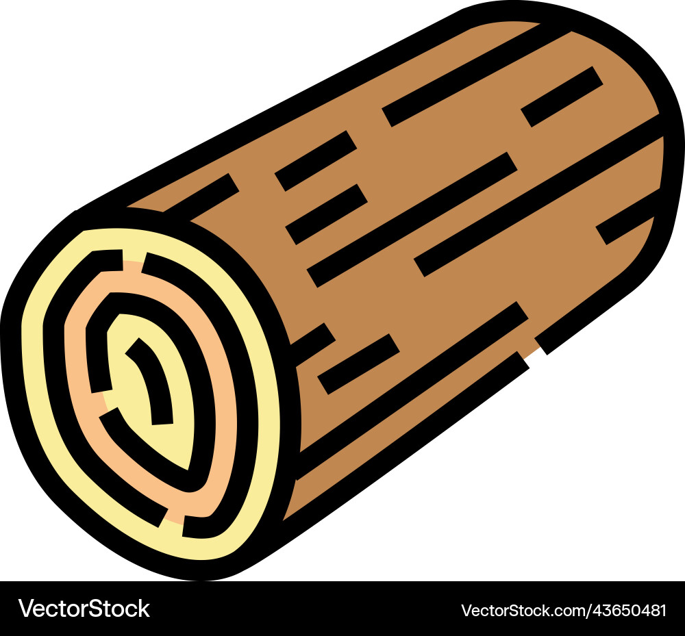 Log wood timber color icon Royalty Free Vector Image