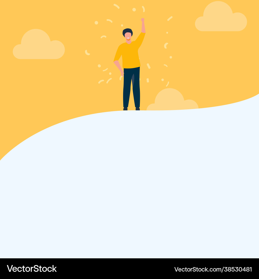 Man drawing raising hand to sky standing Vector Image