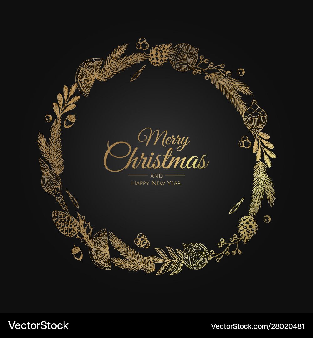 Merry christmas frame greeting card Royalty Free Vector
