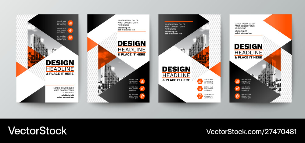 Modern orange and black design template Royalty Free Vector