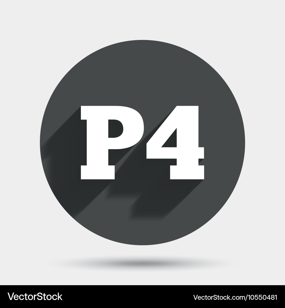Parking fourth floor icon car p4 symbol Royalty Free Vector