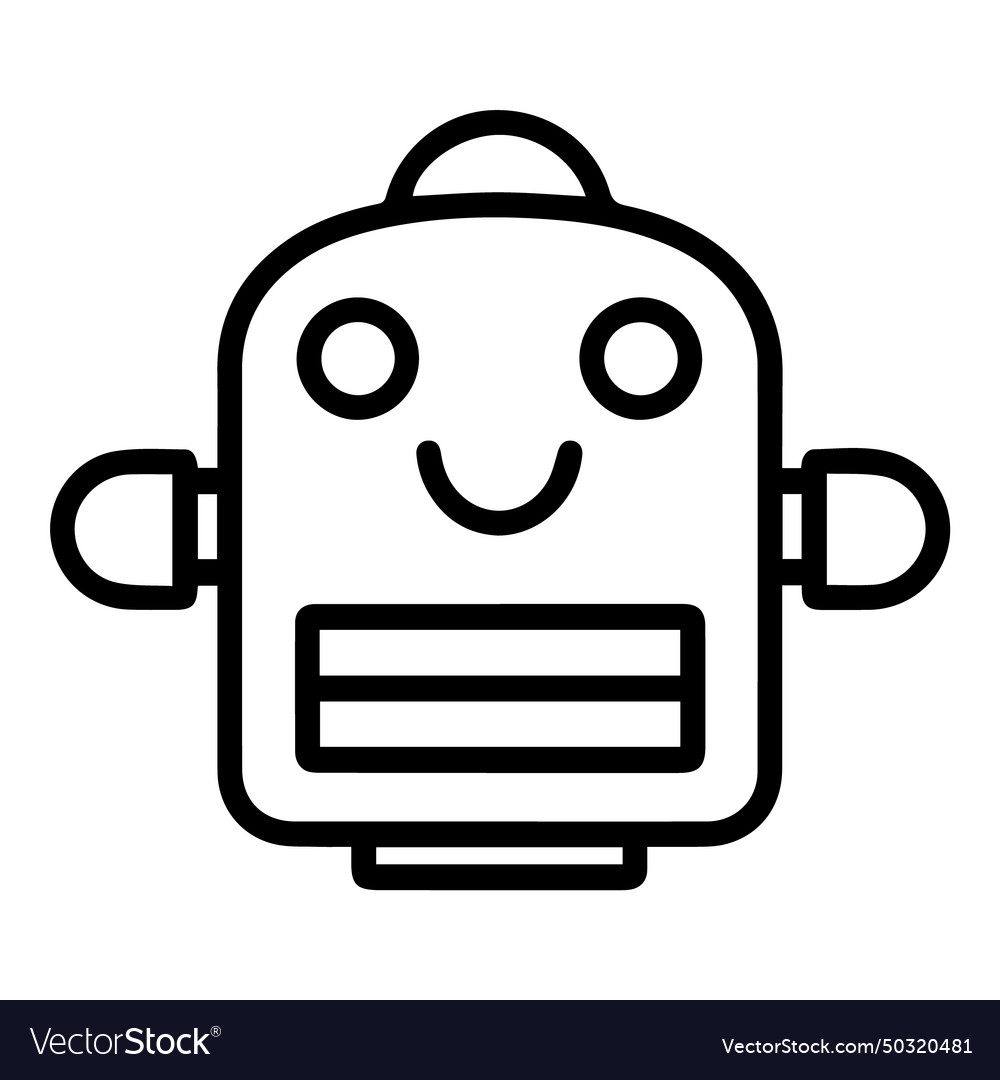 Robot flat icon isolated on white background Vector Image