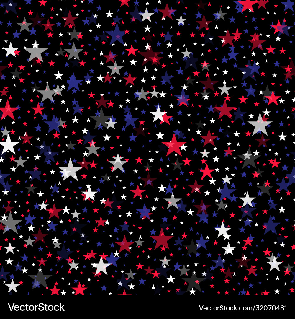 Seamless pattern with colorful stars for 4th july Vector Image