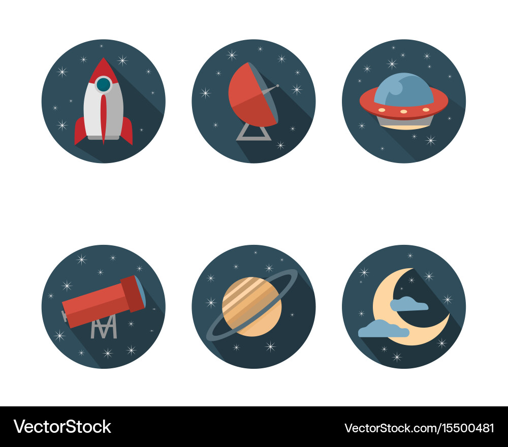Set of icons for space Royalty Free Vector Image