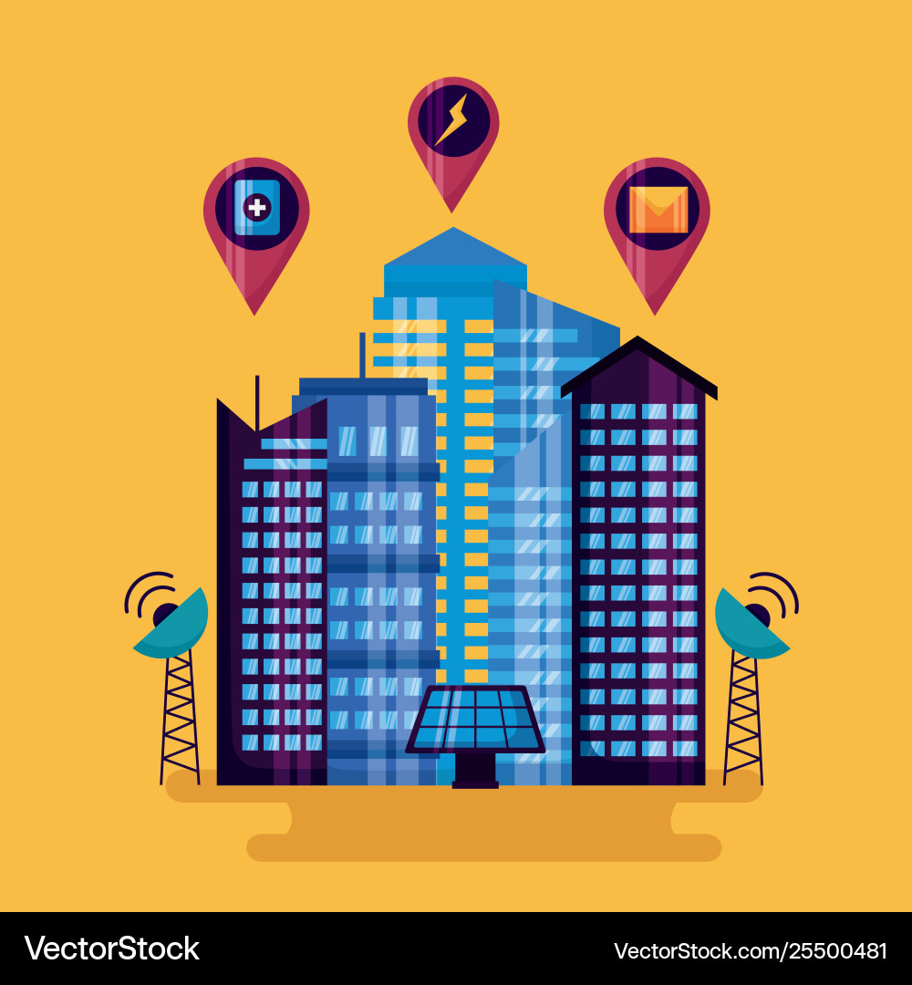 Smart city design Royalty Free Vector Image - VectorStock
