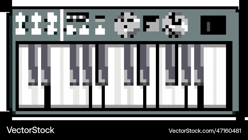 Sound synthesizer audio game pixel art Royalty Free Vector