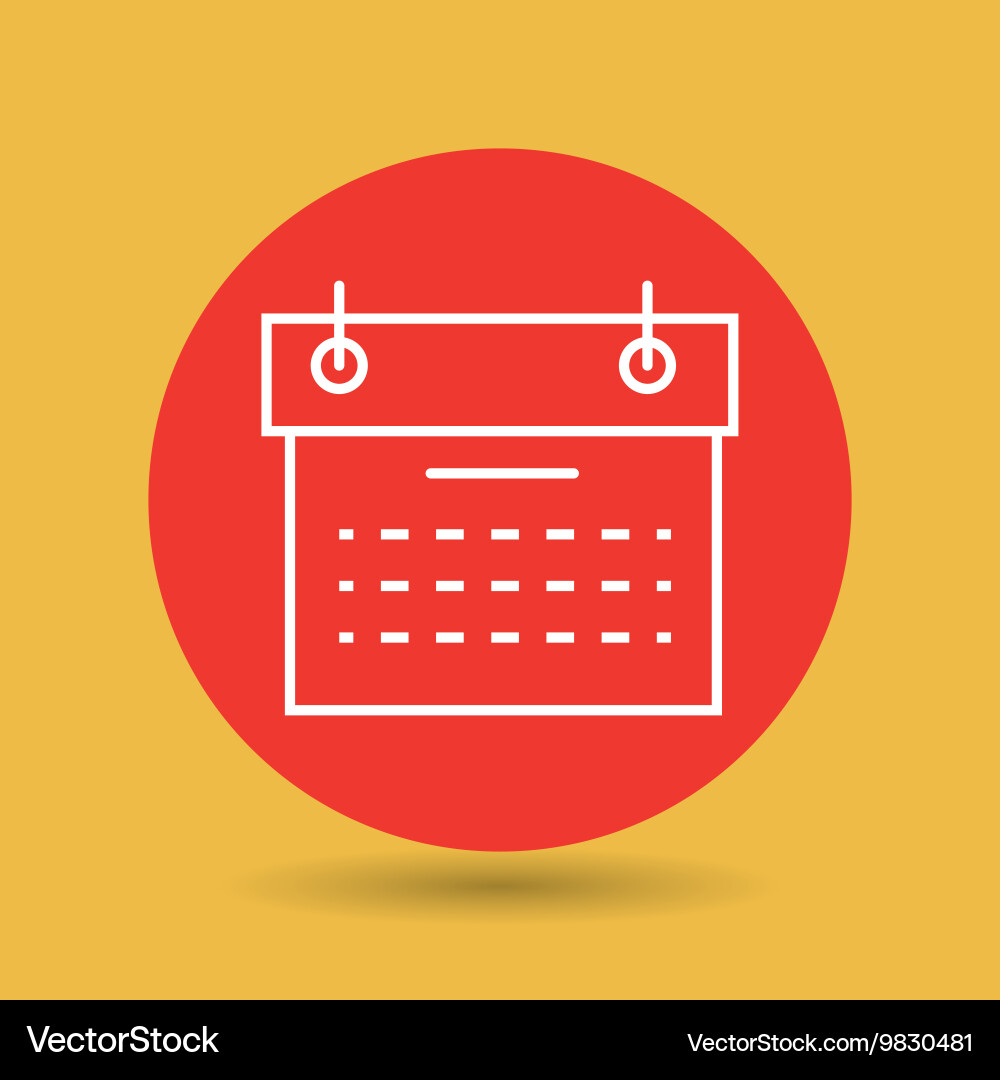Symbol red calendar isolated icon design Vector Image