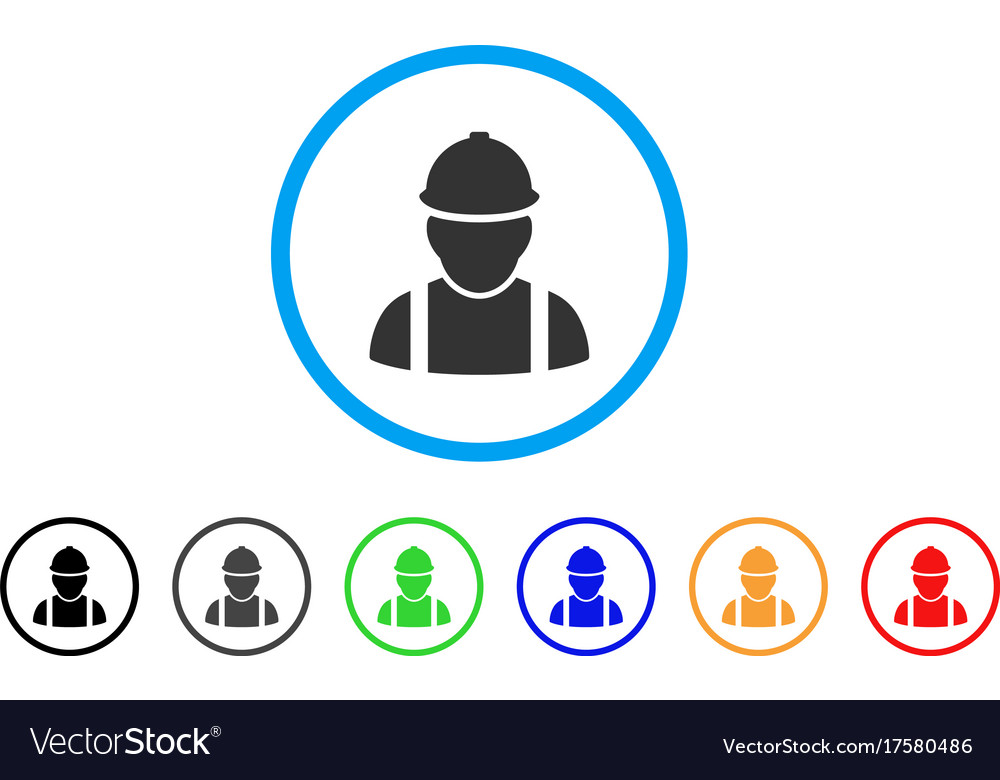 Builder rounded icon Royalty Free Vector Image