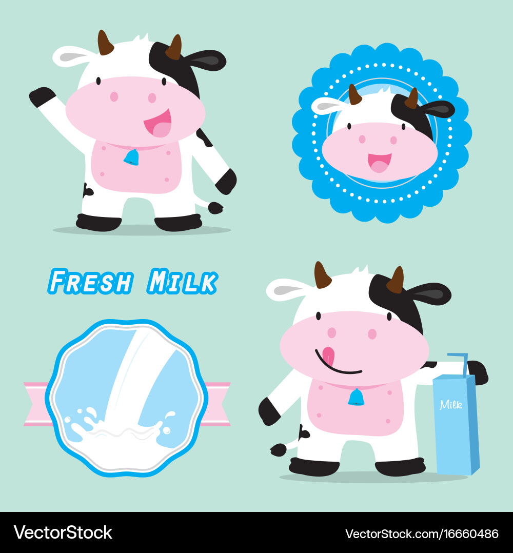 Cow cute character cartoon design Royalty Free Vector Image