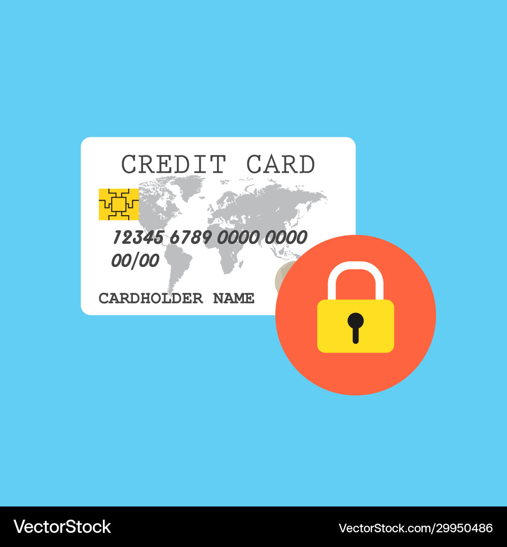 Credit card security protection card Royalty Free Vector