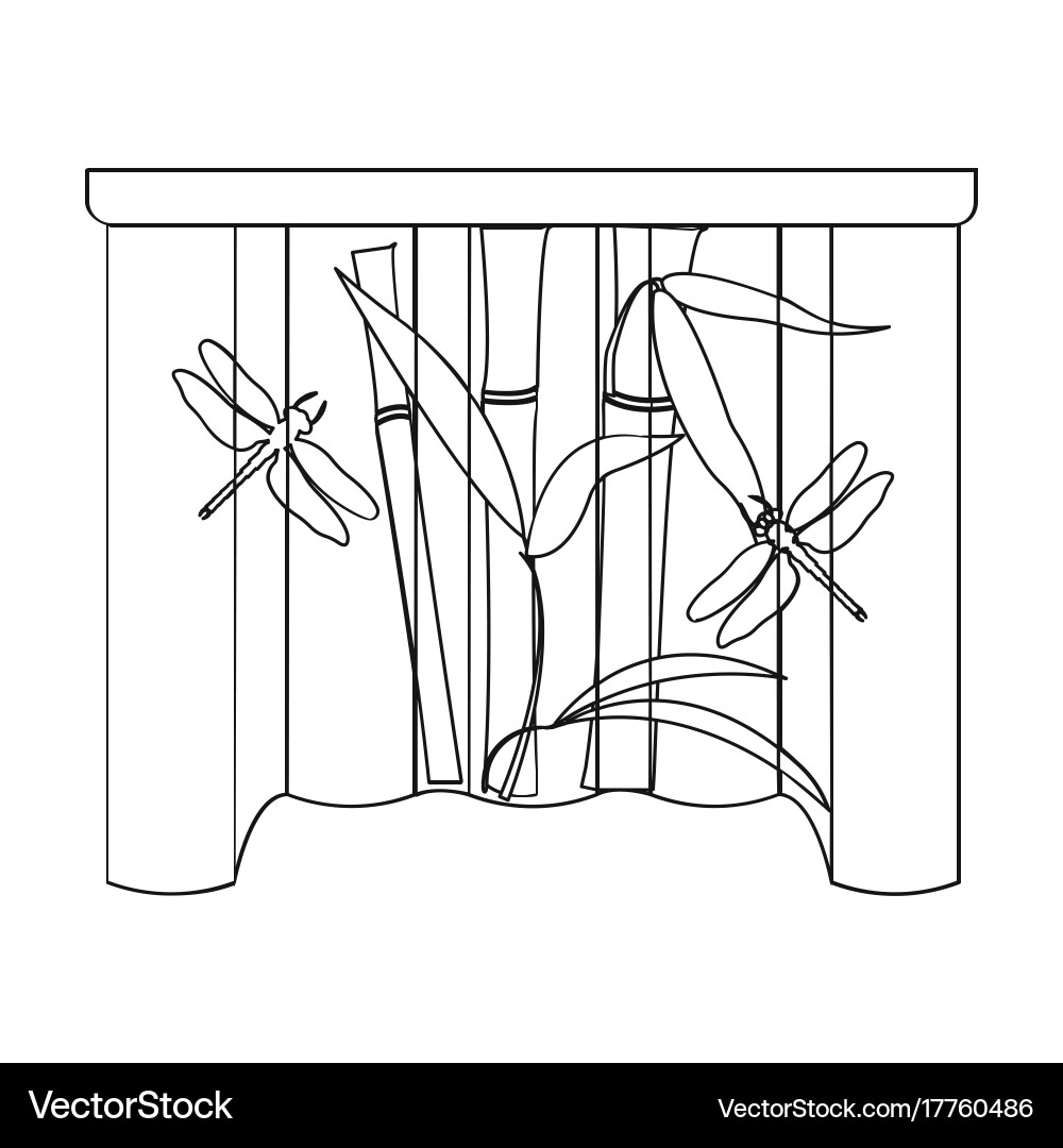 Curtains single icon in outline stylecurtains Vector Image