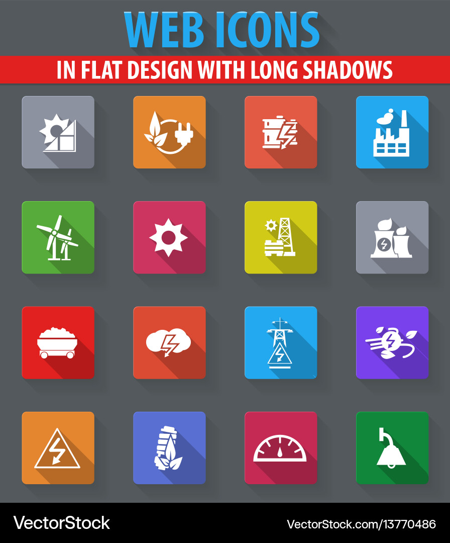 Energy and power icons set Royalty Free Vector Image