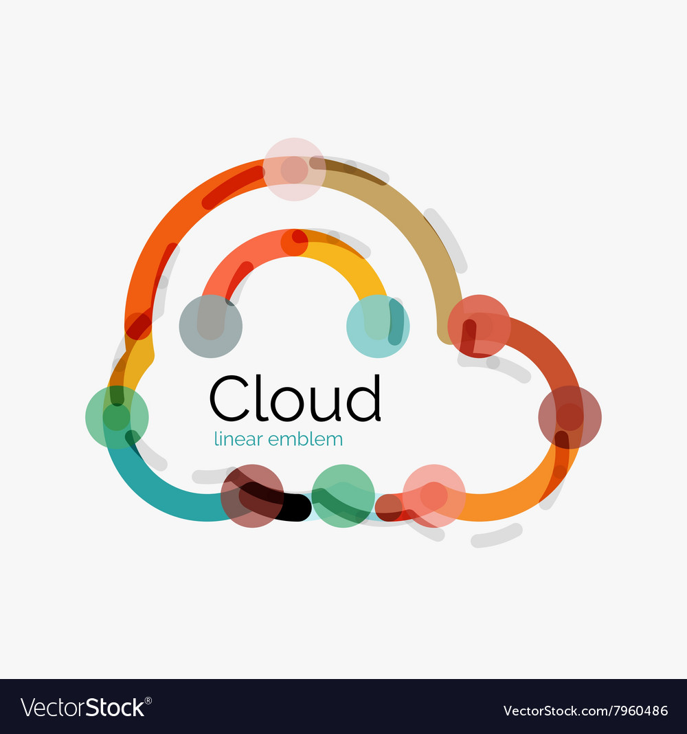 Flat design cloud icon background Royalty Free Vector Image