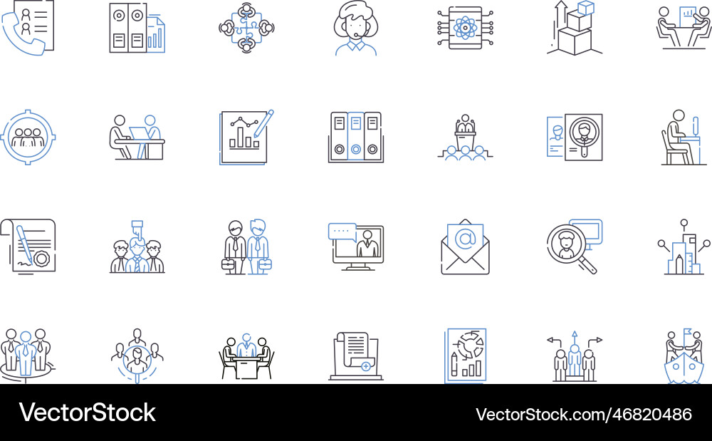 Institution line icons collection academy Vector Image