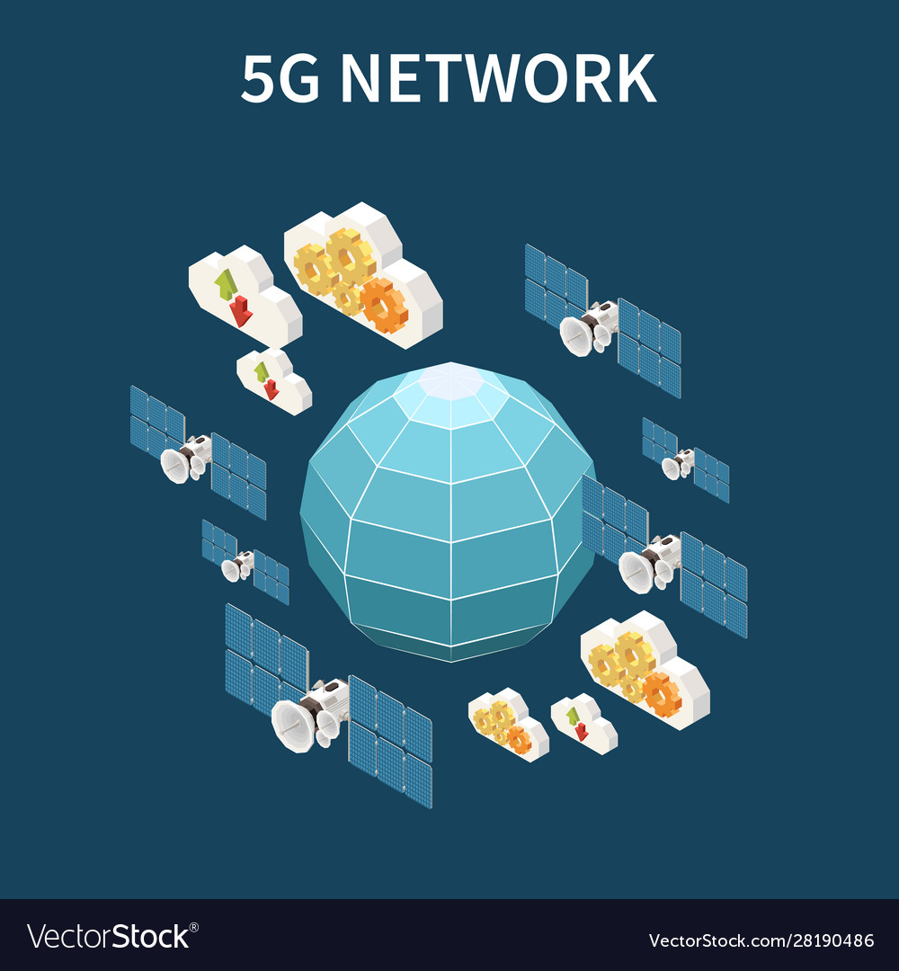 Internet isometric composition Royalty Free Vector Image