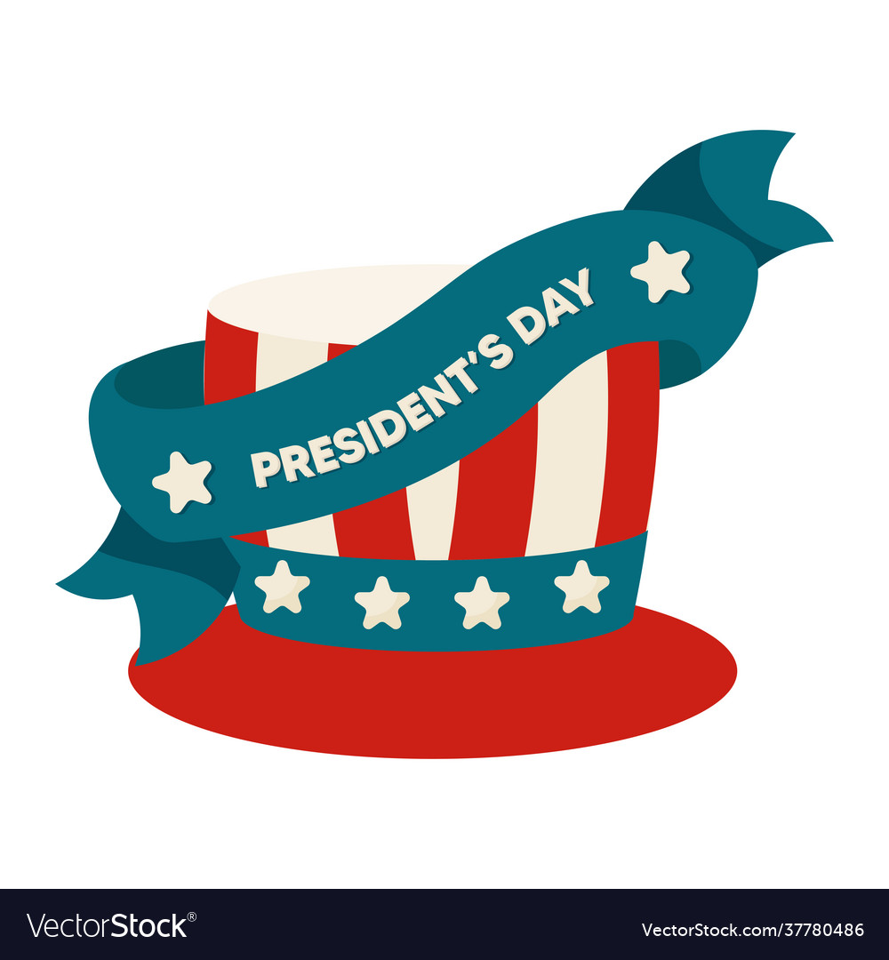 Isolated flag usa hat presidents day Royalty Free Vector