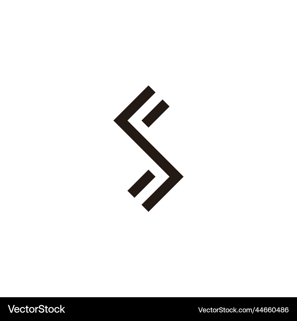Letter sf stripe geometric symbol simple logo Vector Image
