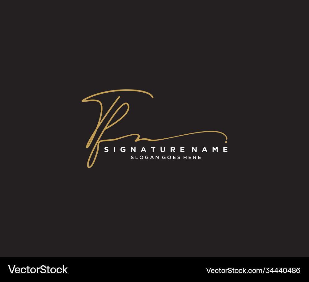 Letter tf signature logo template Royalty Free Vector Image
