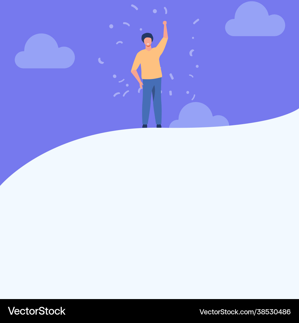 Man drawing raising hand to sky standing Vector Image