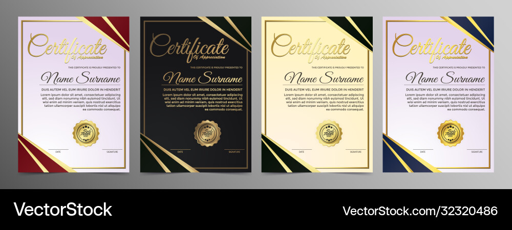 Membership certificate best award diploma set Vector Image
