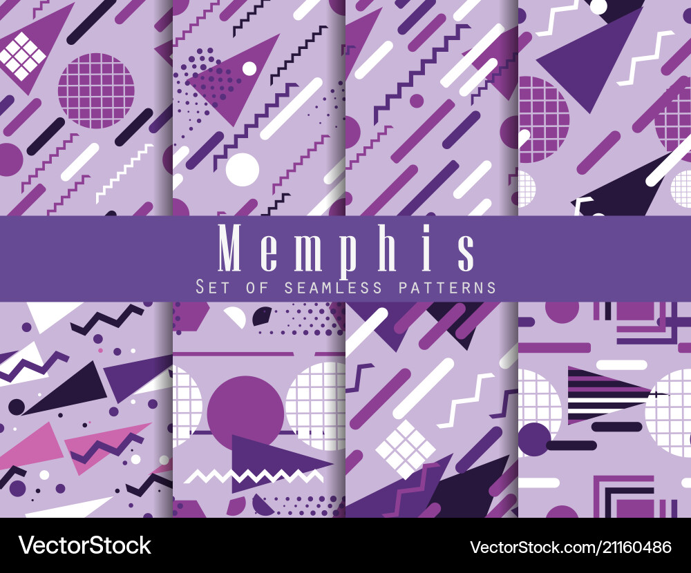 Memphis seamless pattern geometric elements Vector Image