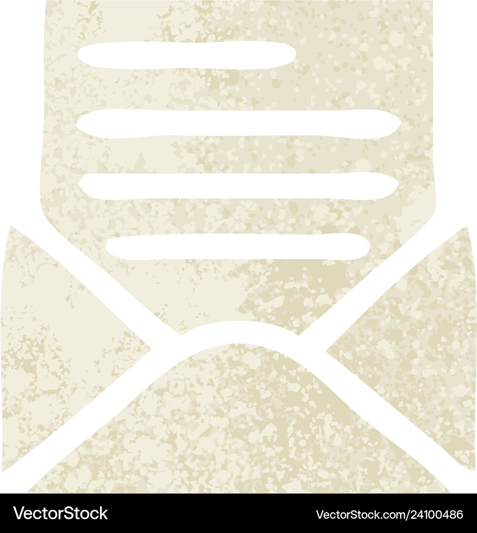 Retro style cartoon letter and envelope Royalty Free Vector