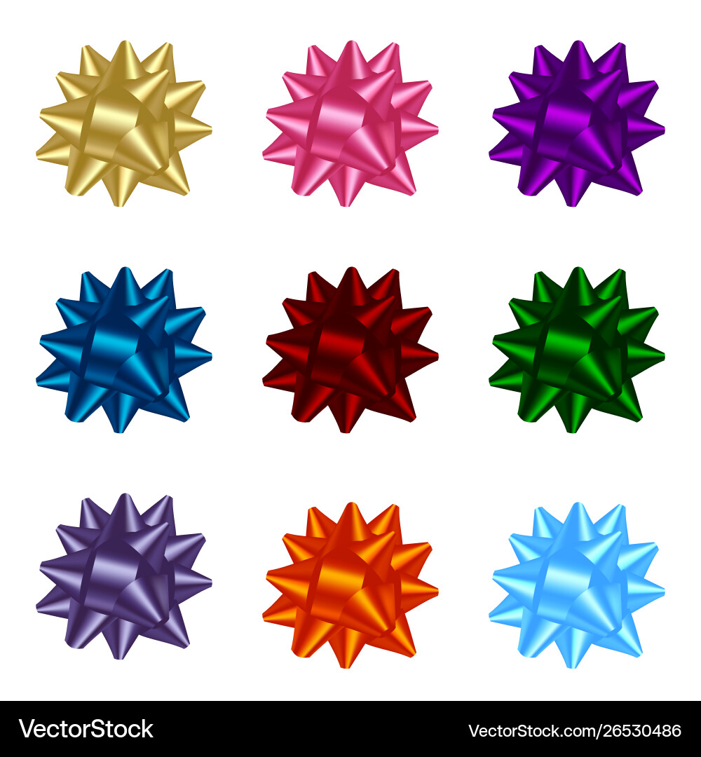 Ribbon bow set Royalty Free Vector Image - VectorStock