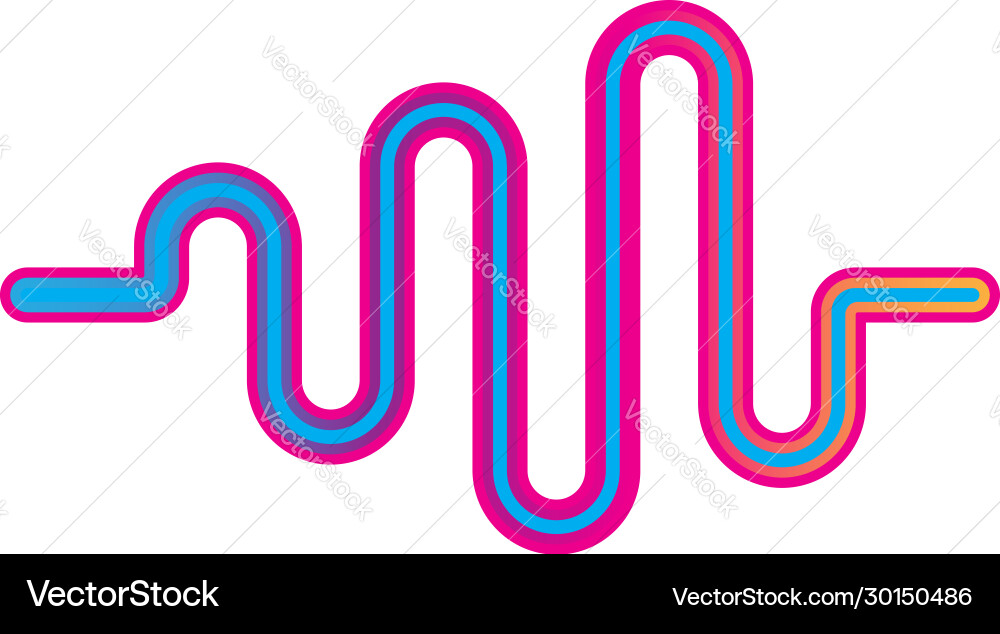 Rounded wave line music audio spectrum sound Vector Image