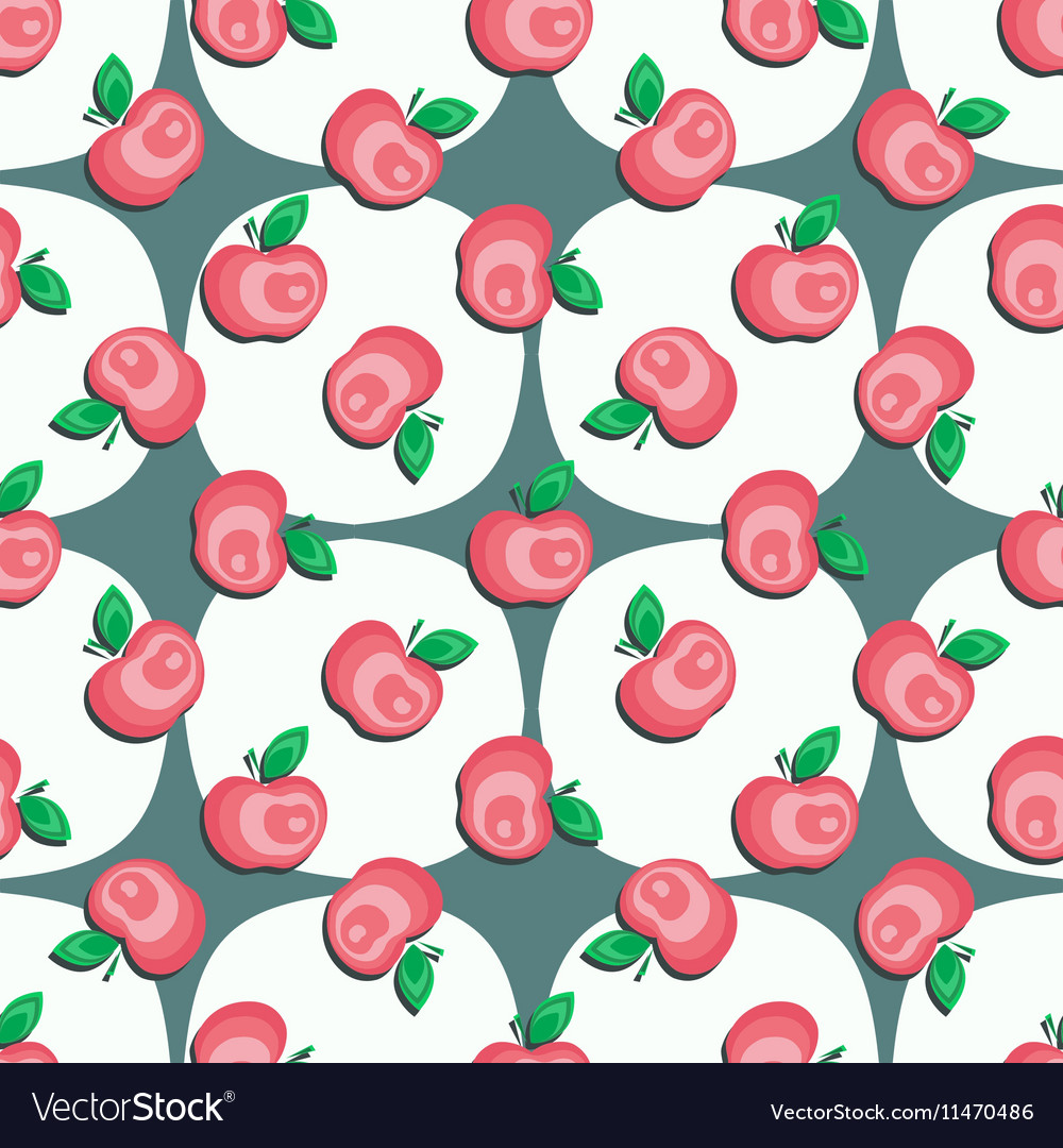 Seamless apple background pattern Royalty Free Vector Image