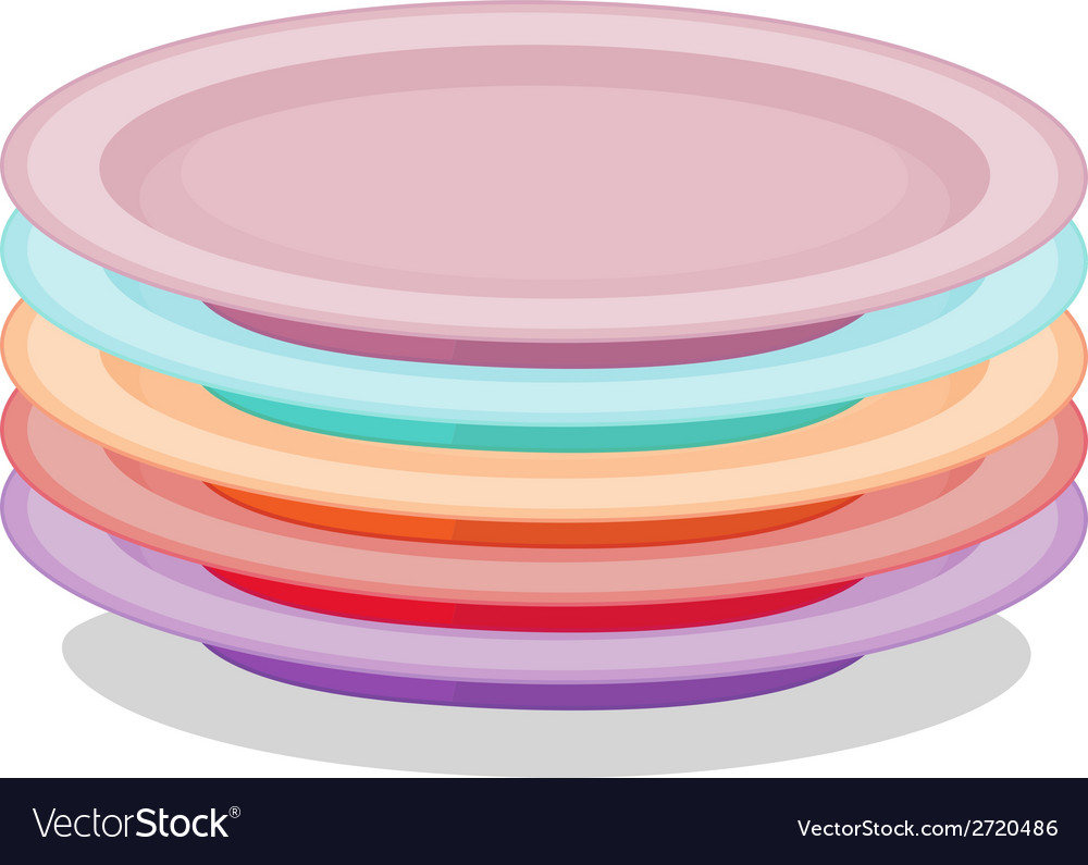 Stack plates Royalty Free Vector Image - VectorStock
