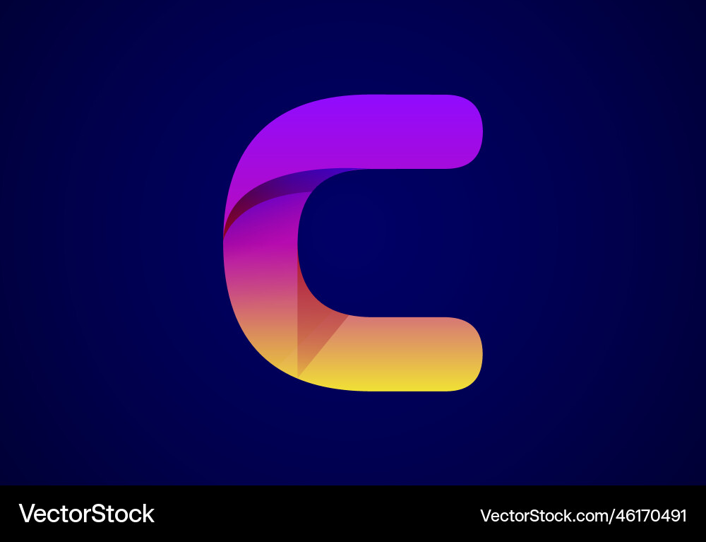 Abstract origami letter c logo design template Vector Image