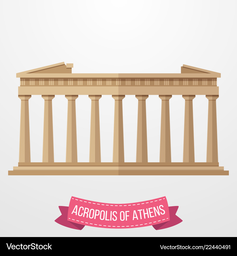 Acropolis of athens icon on white background Vector Image