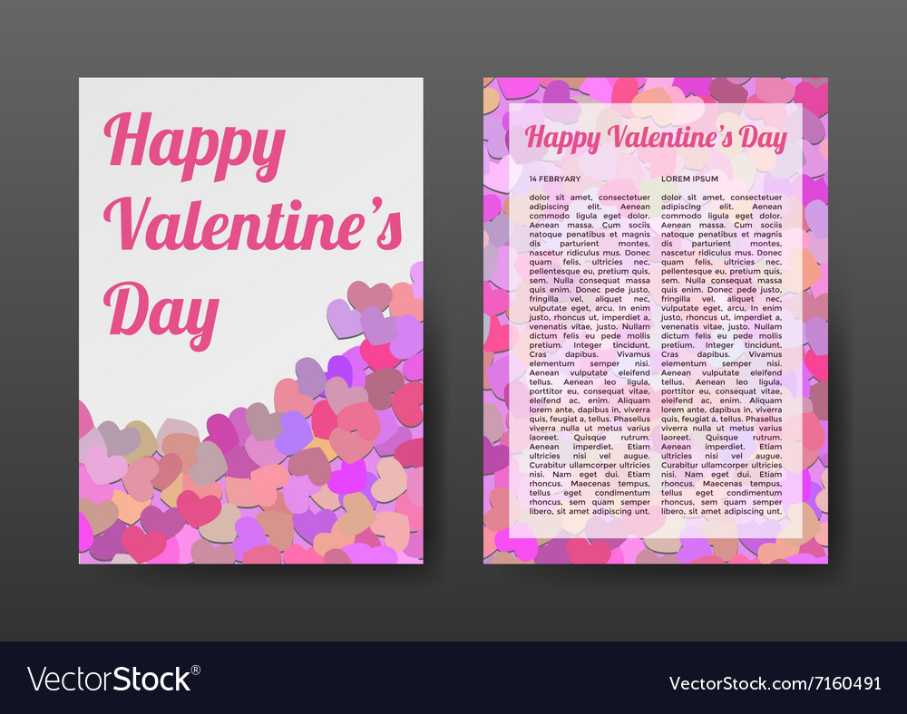 Brochure happy valentines day with pink hearts Vector Image