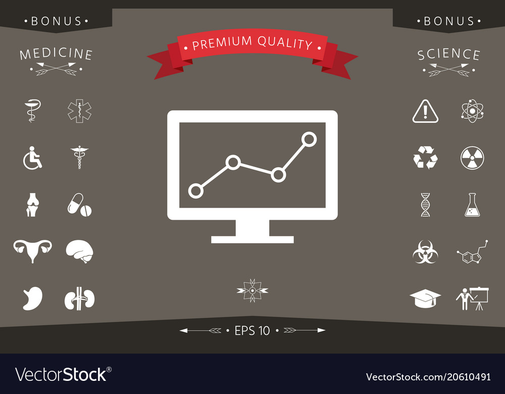 Computer monitors with graph Royalty Free Vector Image