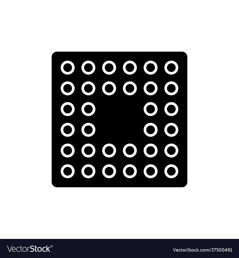 Cpu socket black glyph icon Royalty Free Vector Image