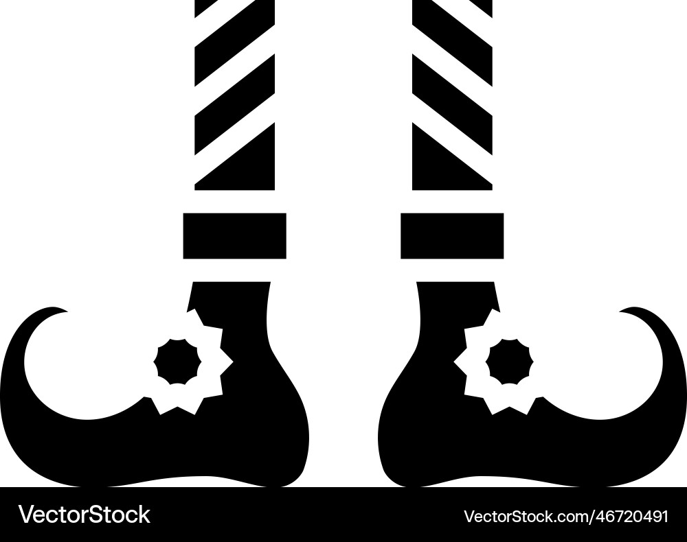 Feet elf cute glyph icon Royalty Free Vector Image
