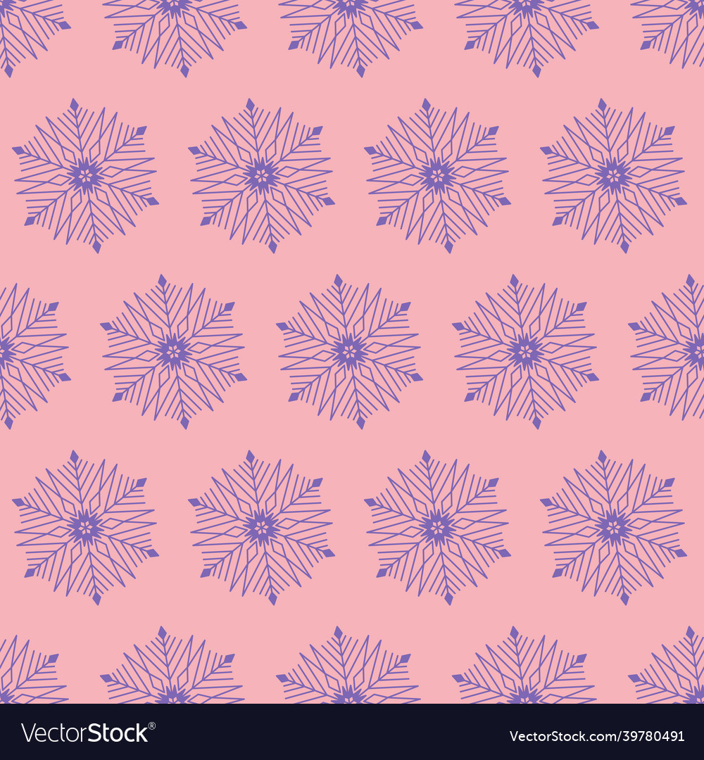 Festive Snowflake Seamless Pattern Royalty Free Vector Image