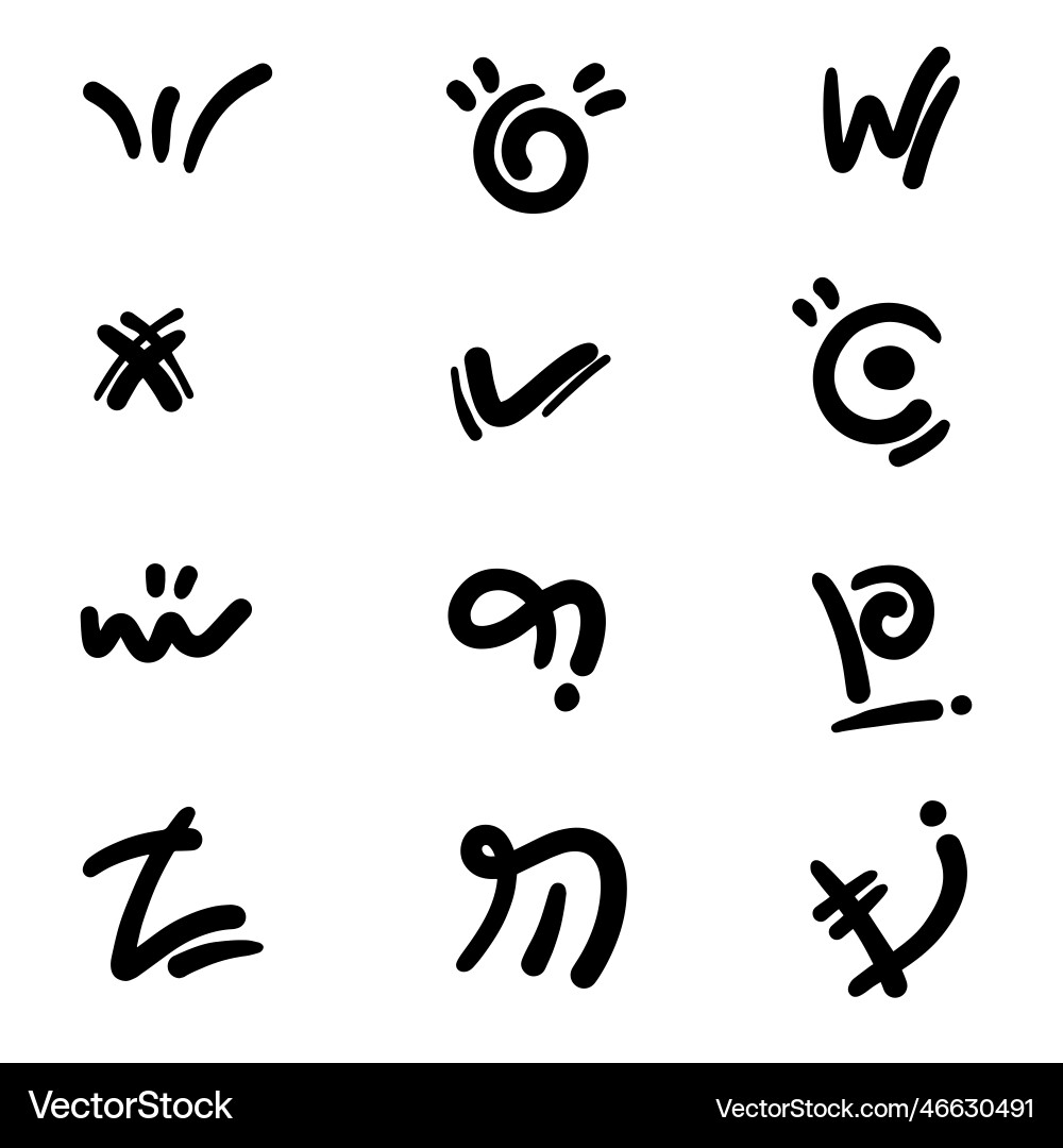 Hand drawn doodle abstract of swash black Vector Image