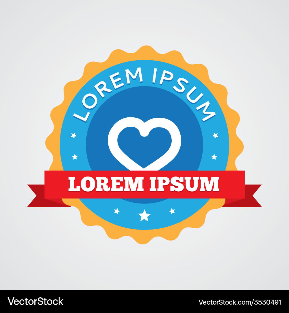 Heart vintage badge label icon Royalty Free Vector Image
