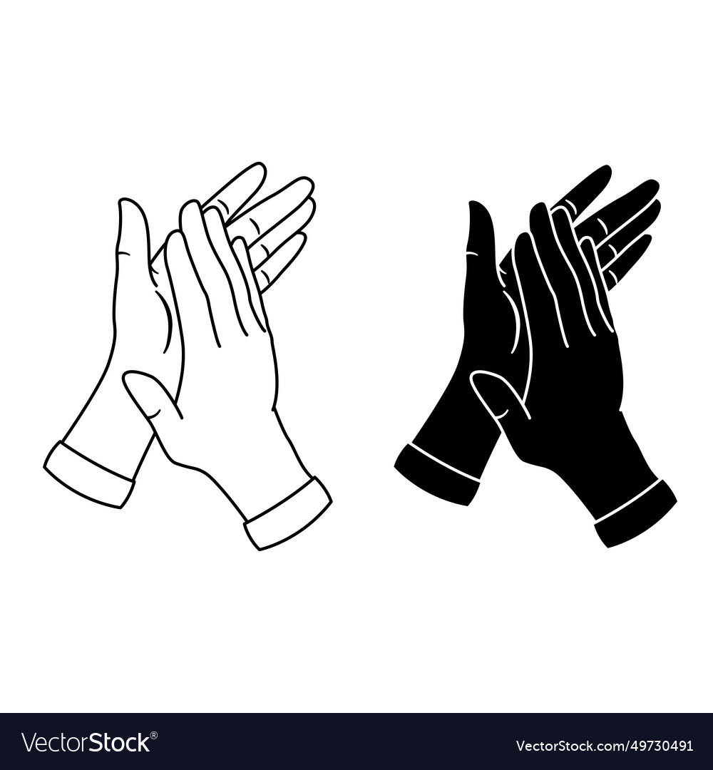 Icons of human hands clap hand gesture applause Vector Image