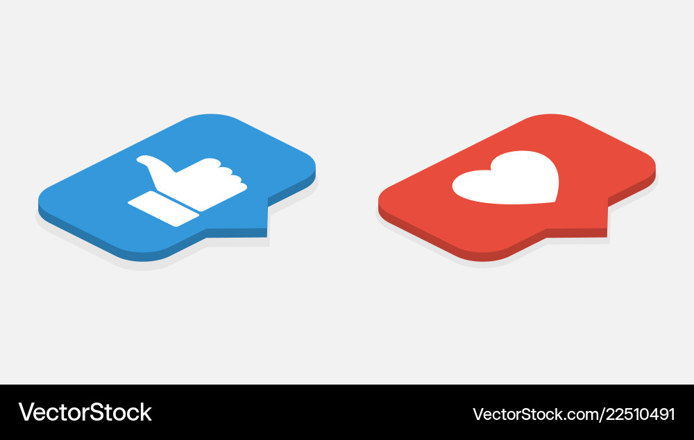 Isometric icons set like icon like counter Vector Image