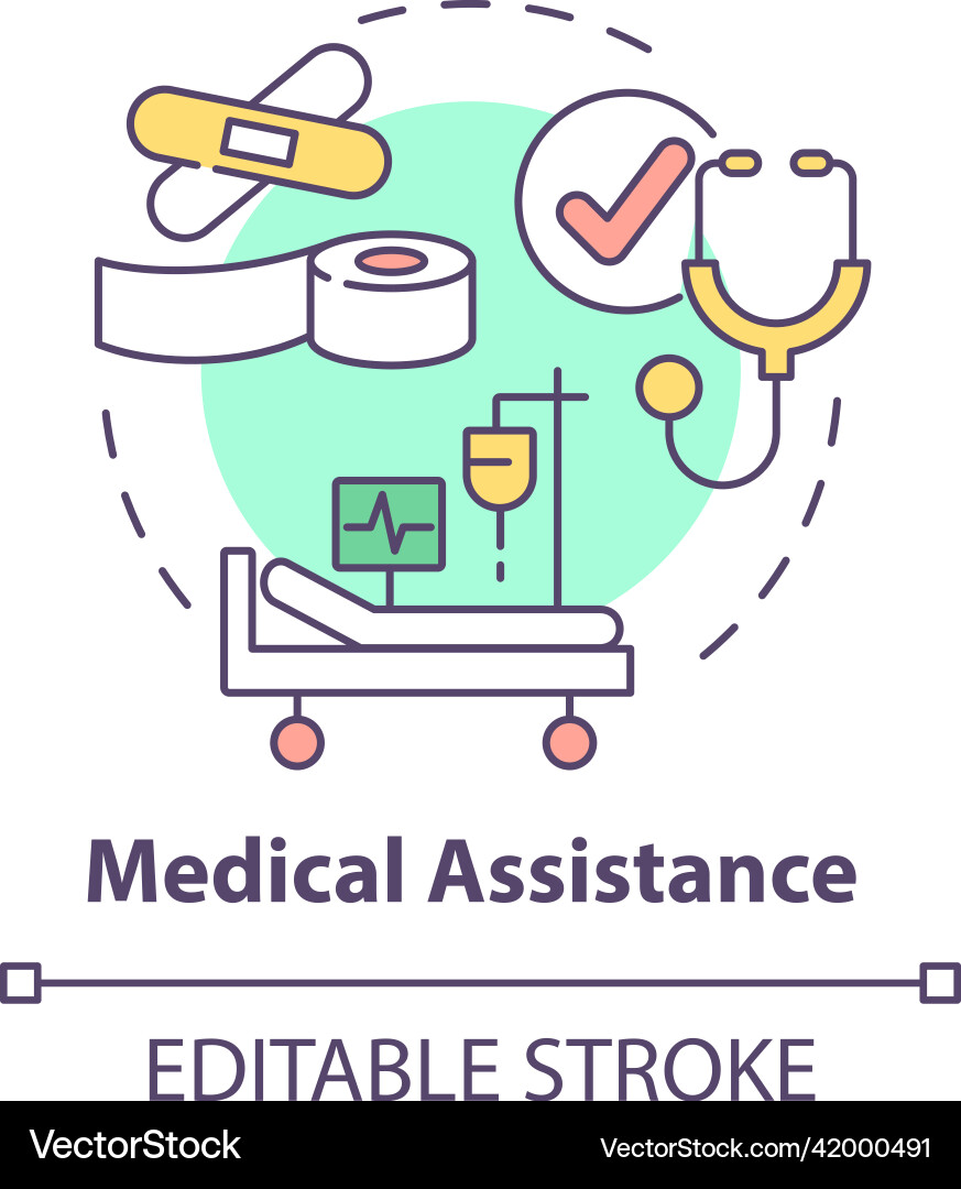 Medical assistance concept icon Royalty Free Vector Image
