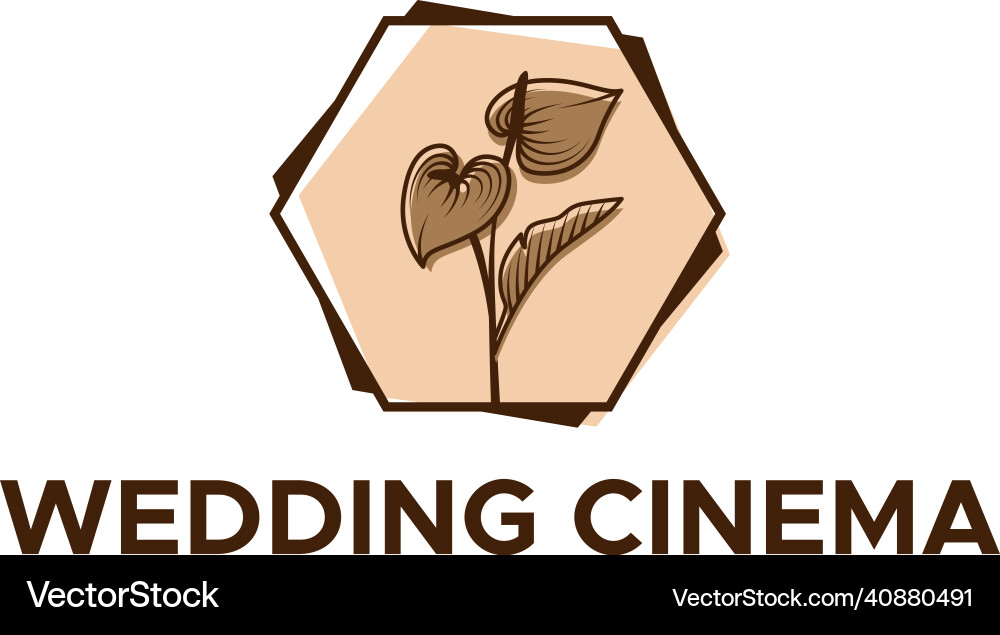Modern wedding cinema invitations logo design Vector Image