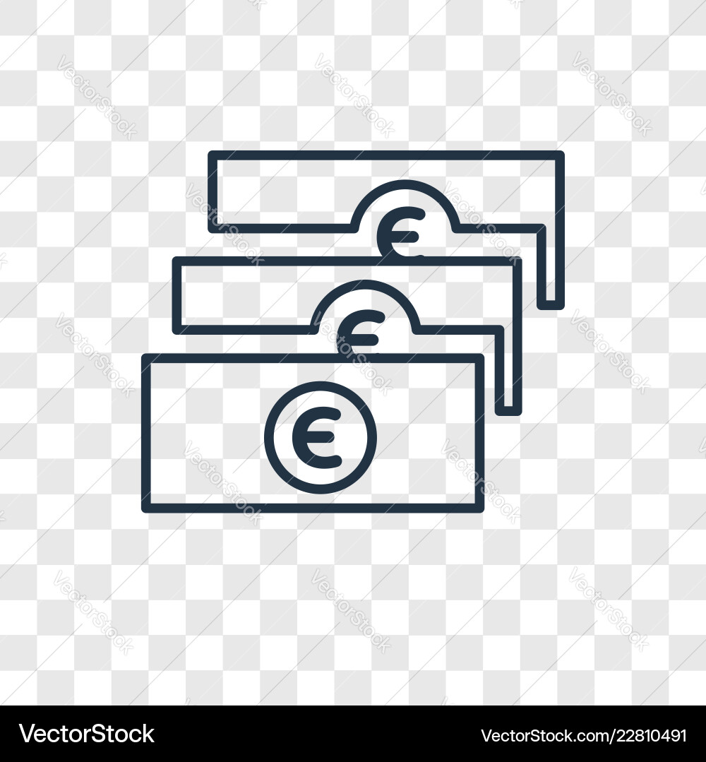Money concept linear icon isolated on transparent Vector Image